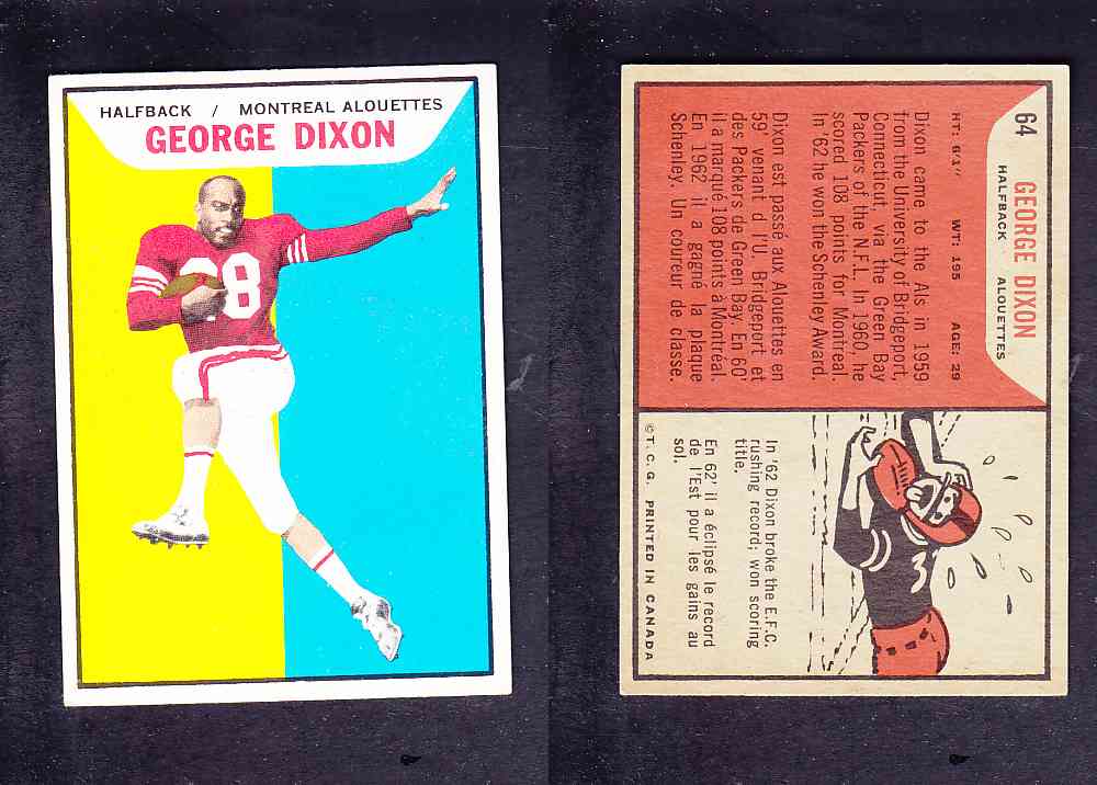CS72266272 :: 1965 CFL TOPPS FOOTBALL CARD #64 G. DIXON - CAPITAL ...
