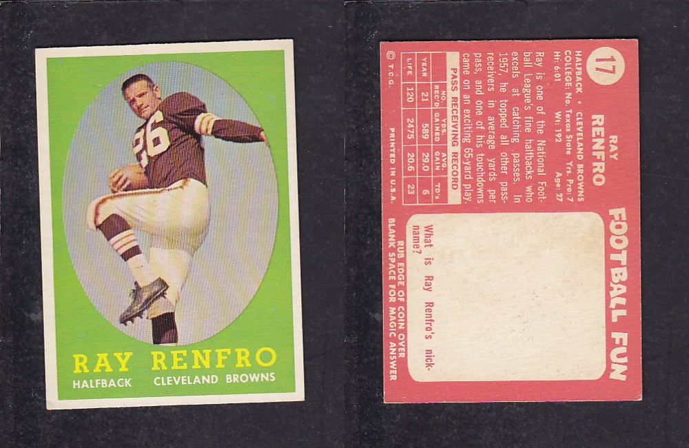 CS11559944 :: 1958 NFL TOPPS FOOTBALL CARD #17 R. RENFRO - CAPITAL ...