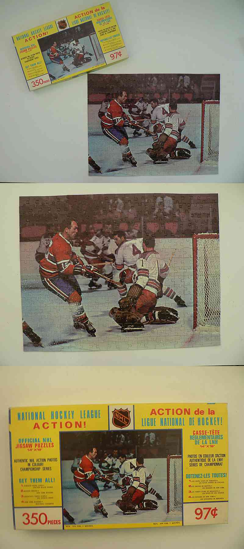 CS61589321 :: 1967-68 JIGSAW MONTREAL CANADIENS VS NY RANGERS PUZZLE ...