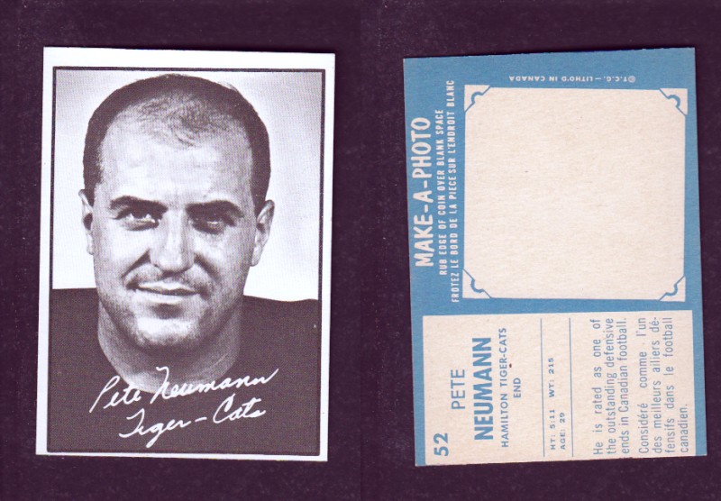 CS79133890 :: 1961 CFL TOPPS FOOTBALL CARD #52 P. NEUMANN - CAPITAL ...