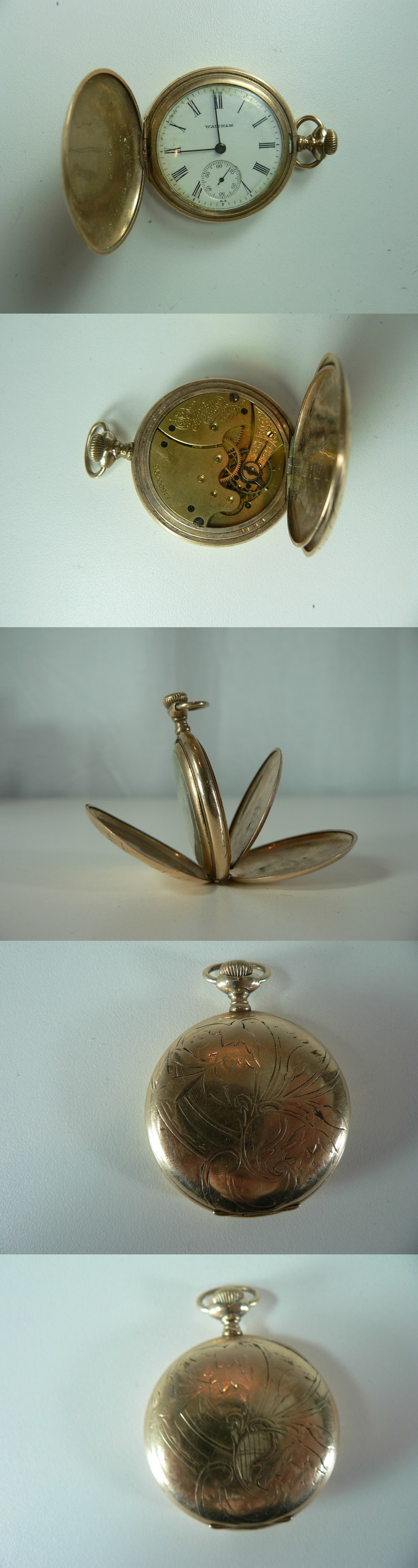 CS91590225 :: VINTAGE 40 MM AMERICAN WALTHAM GOLD FIELD POCKET WATCH ...