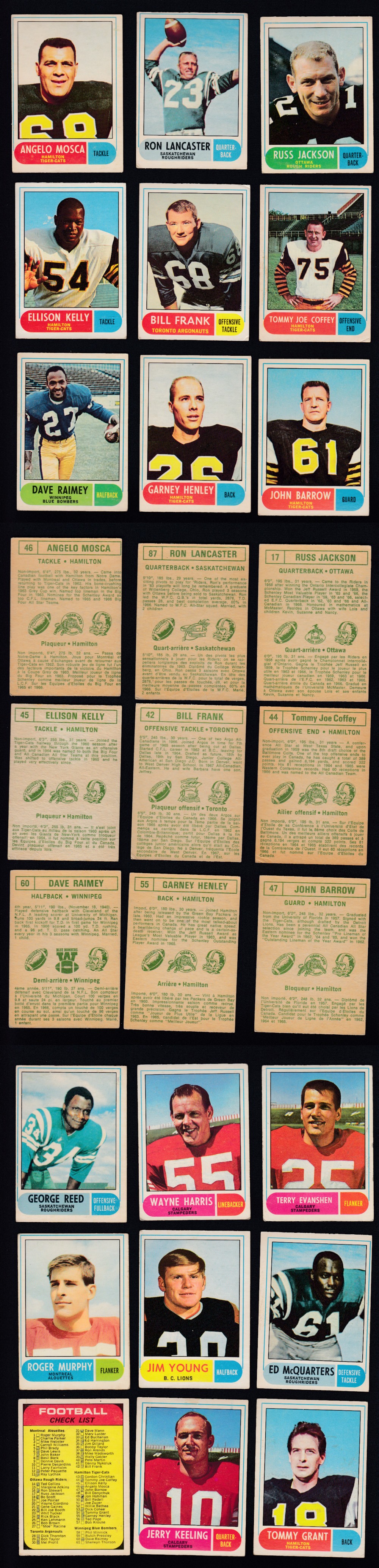 CS98039380 :: 1968 CFL O-PEE-CHEE FOOTBALL CARD FULL SET 132/132 ...