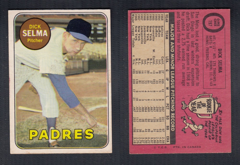 CS17973203 :: 1969 O-PEE-CHEE BASEBALL CARD #197 D. SELMA - CAPITAL ...