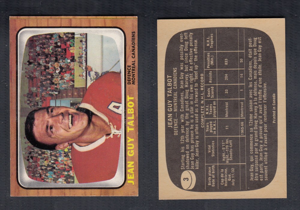 CS75066928 :: 1966-67 TOPPS HOCKEY CARD #3 J. TALBOT - CAPITAL SPORTS CARDS
