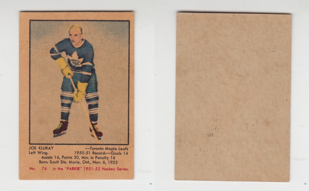 CS96087392 :: 1951-52 PARKHURST HOCKEY CARD #74 J. KLUKAY - CAPITAL ...